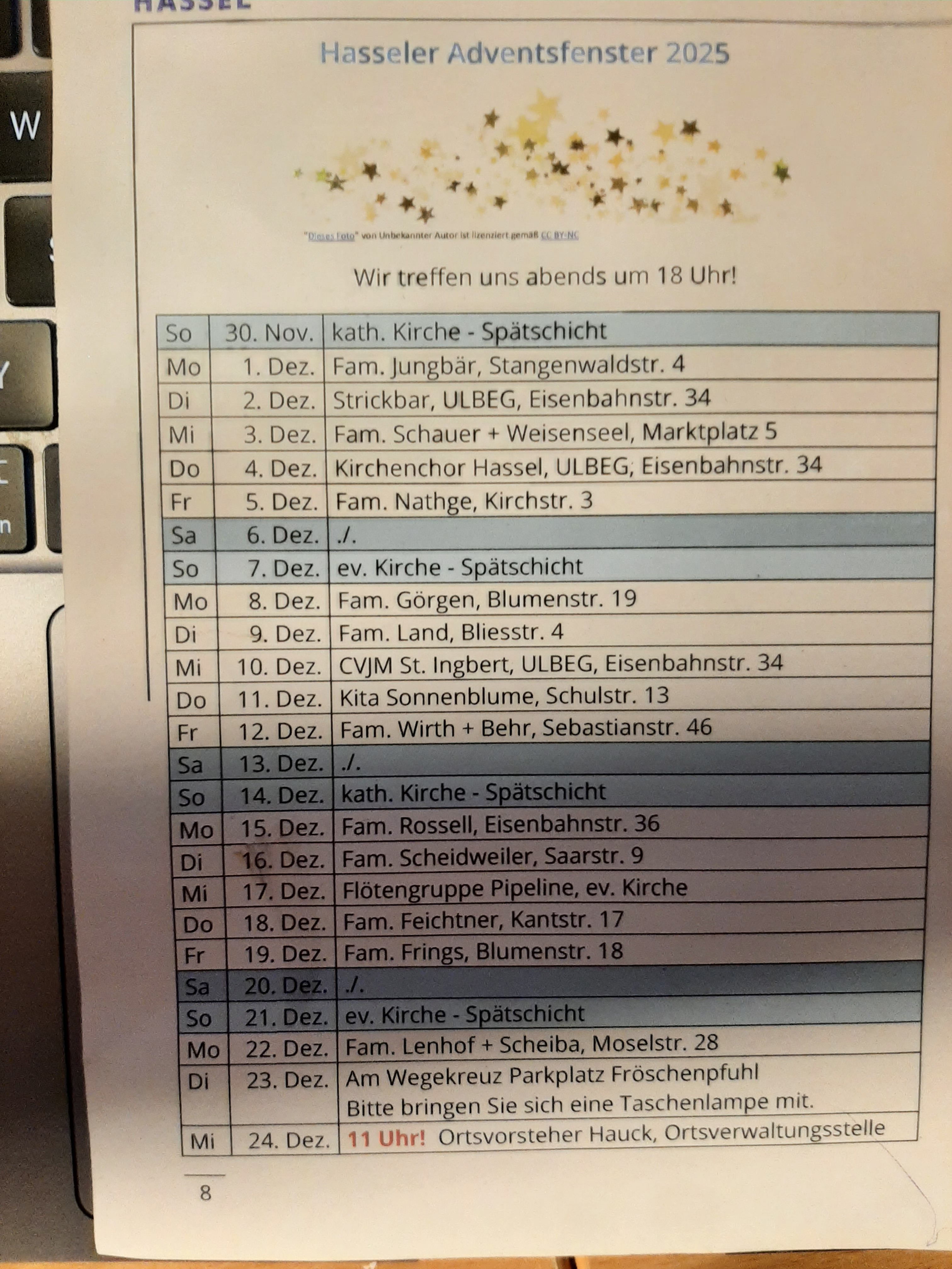 Hasseler Adventsfenster – Hassel | Saar